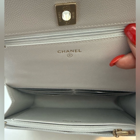 CHANEL | Bags | Chanel 25c Light Grey Grained Calfskin Shoulder Bag ...